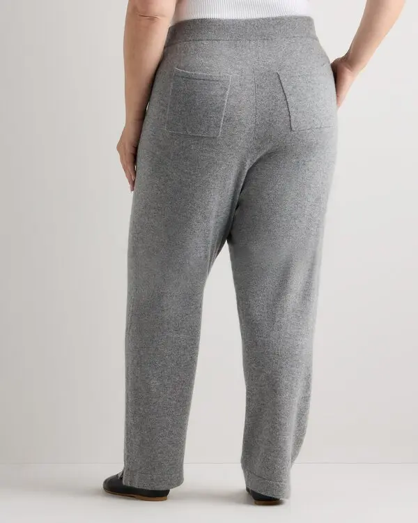 Quince Mongolian Cashmere Straight Leg Pants - Heather Grey