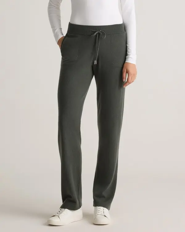 Quince Mongolian Cashmere Straight Leg Pants - Moss