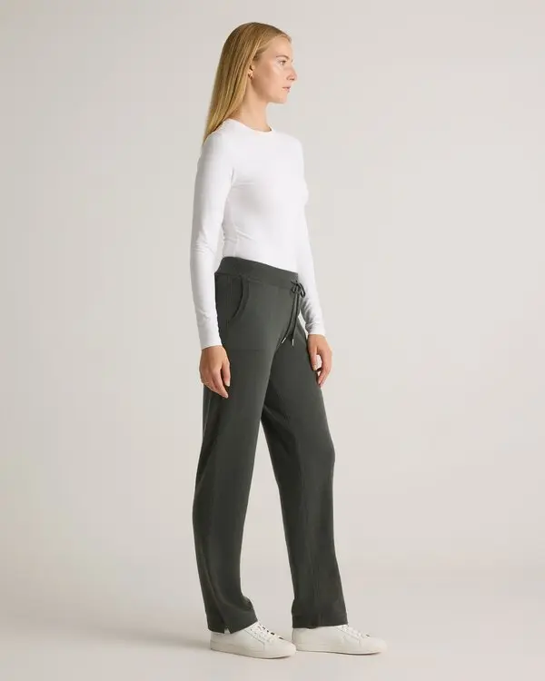 Quince Mongolian Cashmere Straight Leg Pants - Moss
