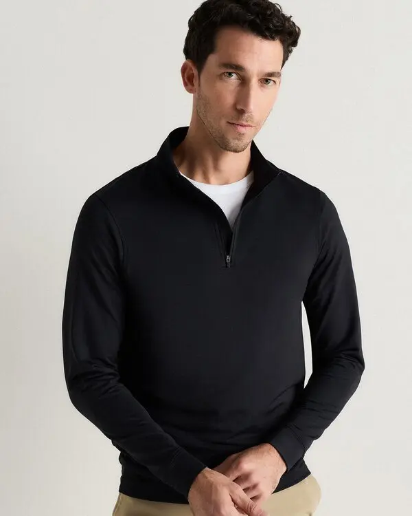 Quince Performance Golf Quarter-zip - Black