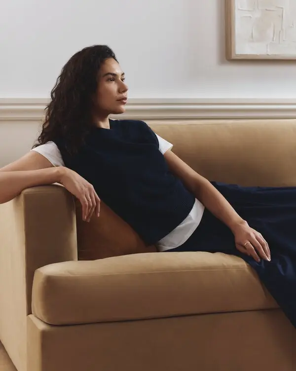 Quince Cotton Linen Sweater Tank Top - Deep Navy