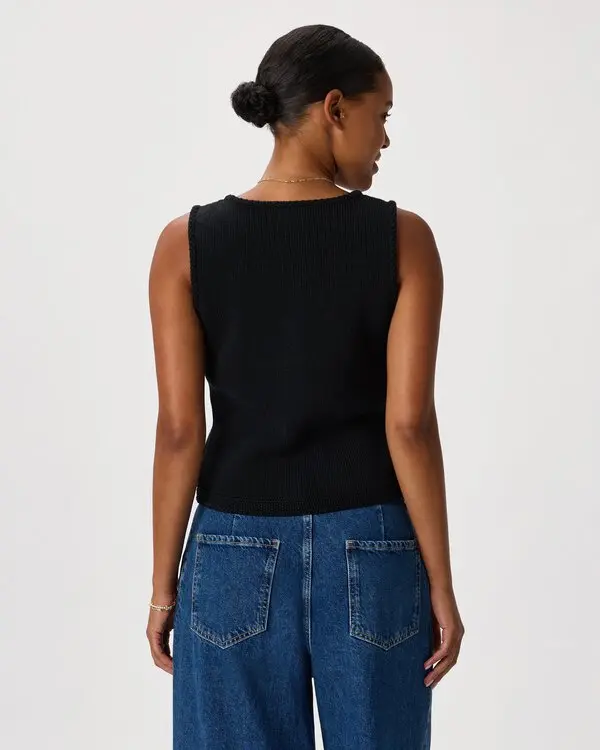 Quince V-neck Sweater Vest - Black