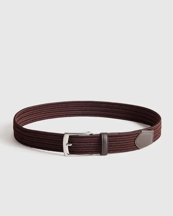 Quince James Woven Stretch Belt - Hickory