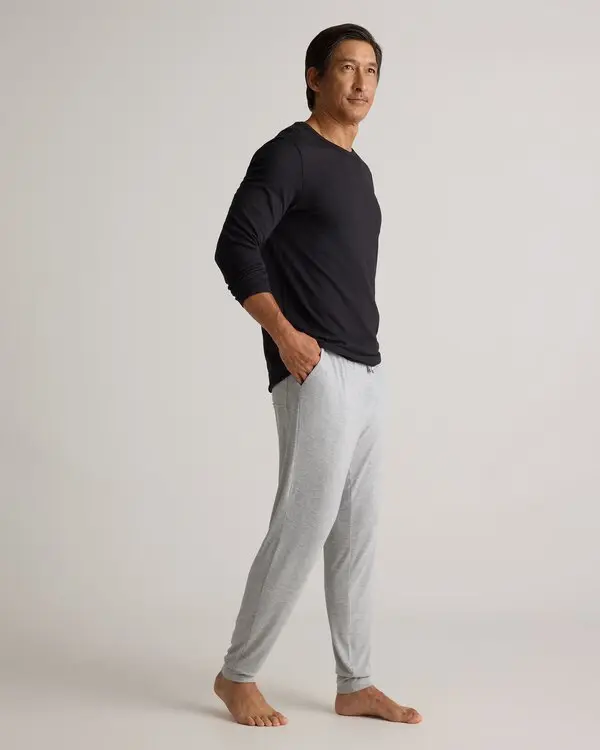 Quince Bamboo Jersey Lounge Jogger - Heather Grey