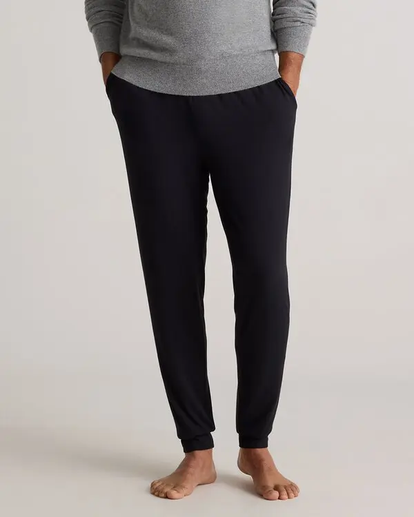 Quince Bamboo Jersey Lounge Jogger - True Black
