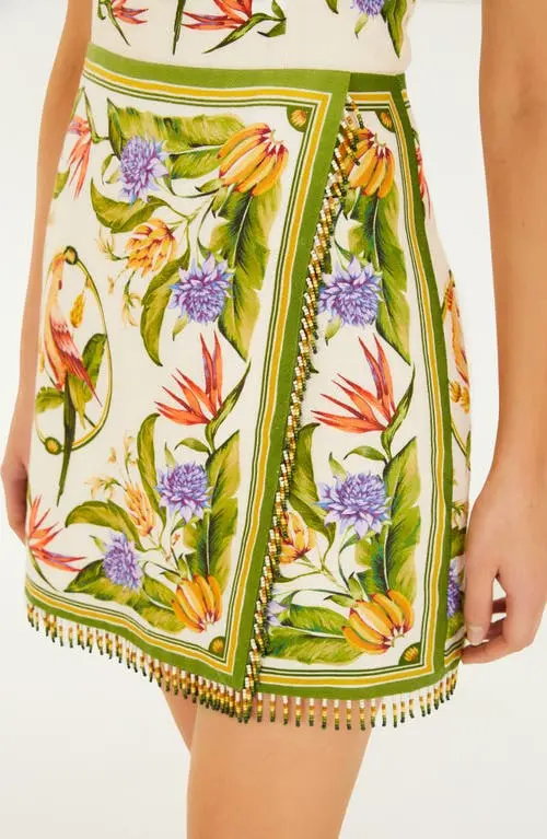 Farm Rio Tropical Print Linen Mini Dress