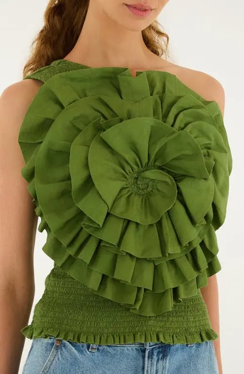 Farm Rio Floral One-shoulder Top