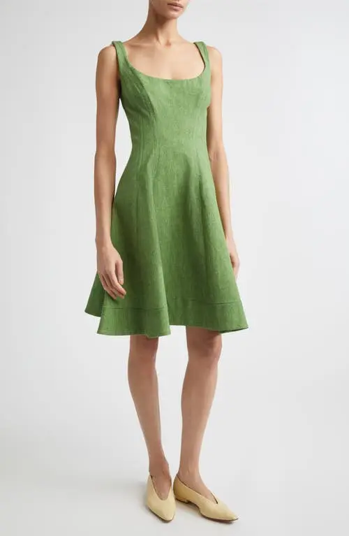 Lela Rose Stretch Denim Princess Seam Dress
