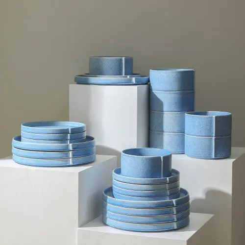 STONE + LAIN Bao Stoneware 24-piece Dinnerware Set - Blue
