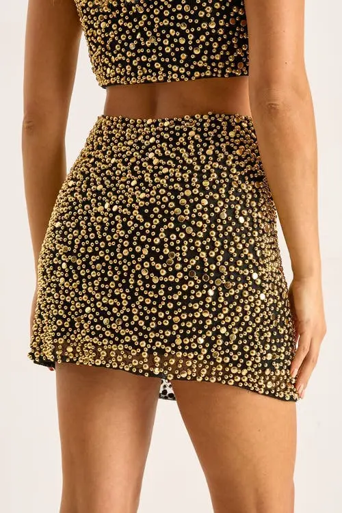 Nasty Gal Stud Embellished Mini Skirt