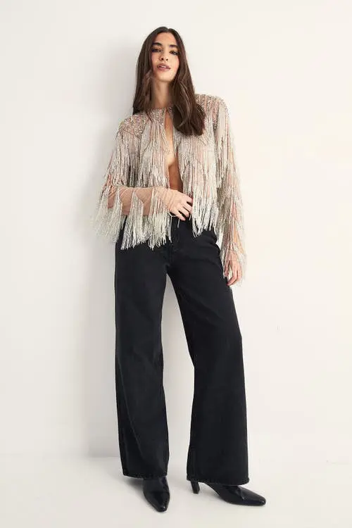 Nasty Gal Embellished Tasseled Jacket