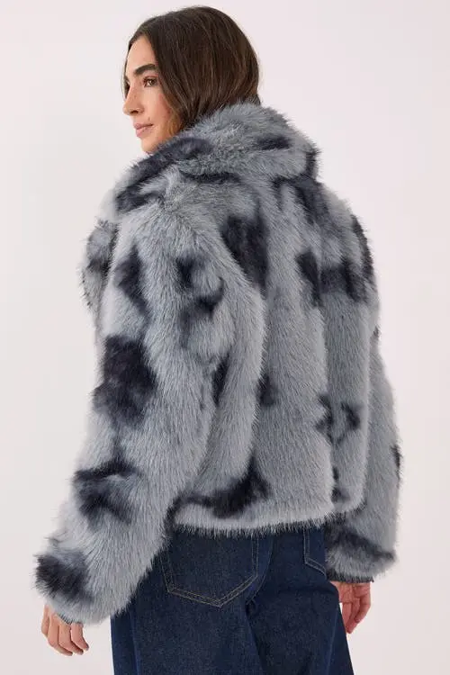 Nasty Gal Cow Fur Collar Jacket
