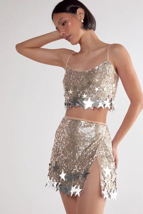 Nasty Gal Embellished Star Trim Bralet