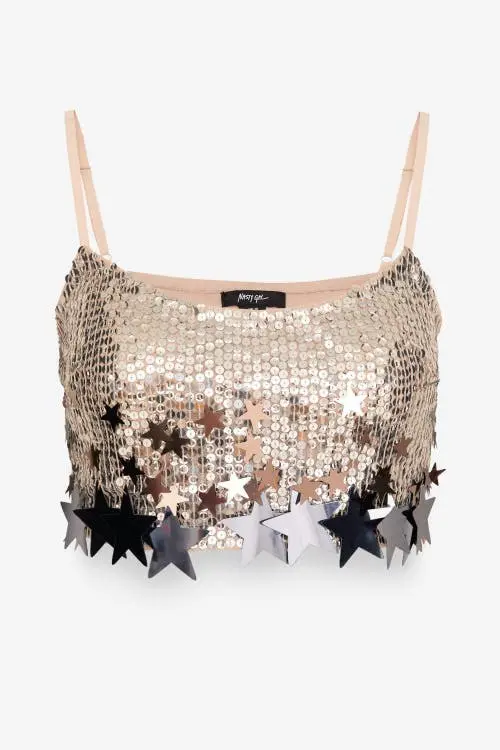 Nasty Gal Embellished Star Trim Bralet
