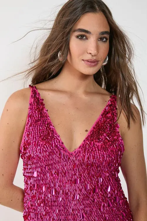 Nasty Gal Sequin Plunge Mini Dress