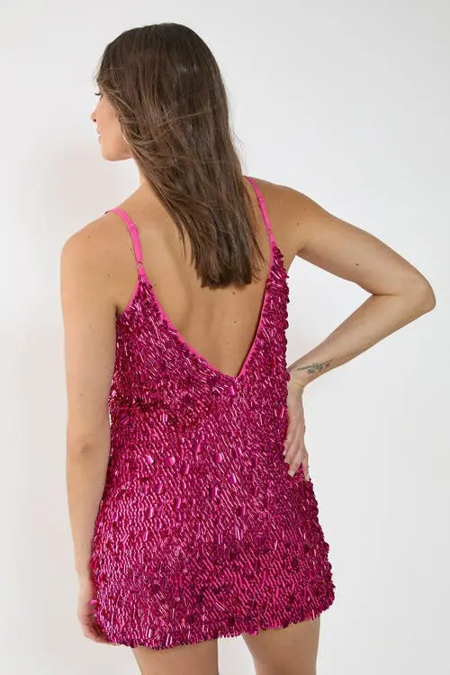Nasty Gal Sequin Plunge Mini Dress