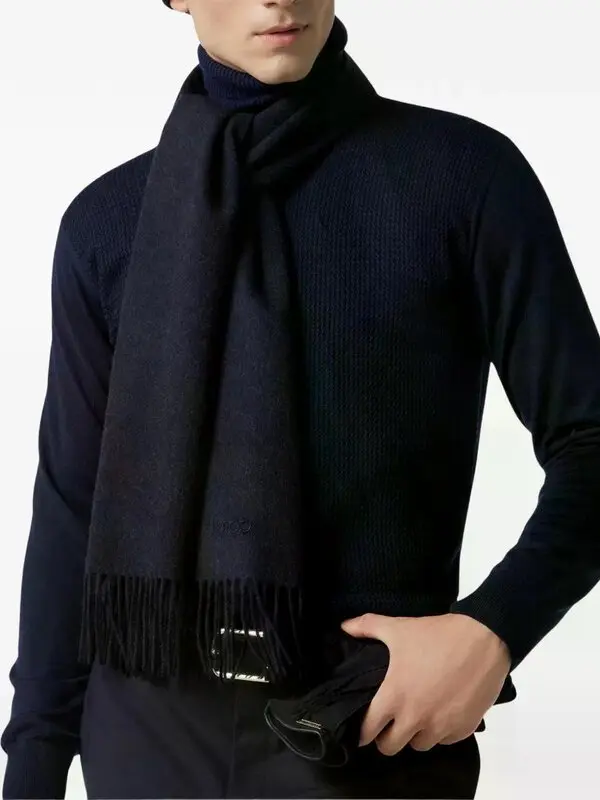 Corneliani Fringed Scarf - Blue