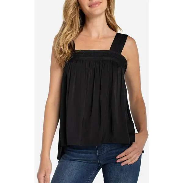 LIVERPOOL Stitch Square Neck Tank - Black