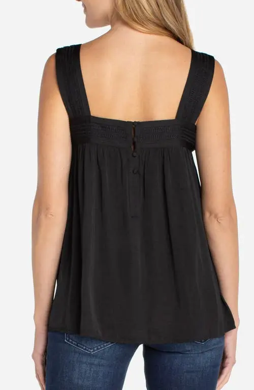 LIVERPOOL Stitch Square Neck Tank - Black