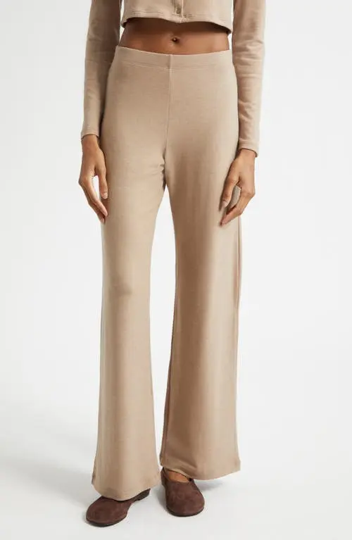LESET Lauren Wide-leg Knit Pants - Sable