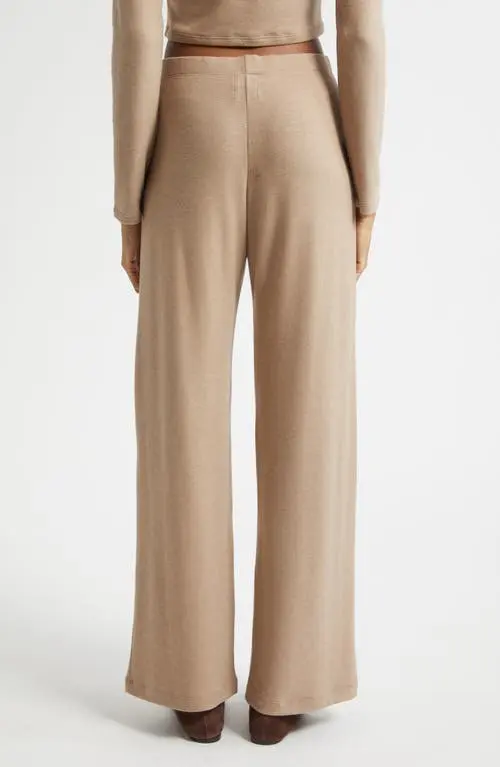 LESET Lauren Wide-leg Knit Pants - Sable