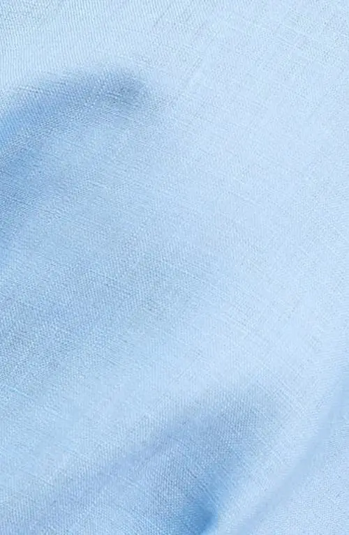 Veronica Beard Perezzi Asymmetric Linen Button-up Shirt - Blue Jay
