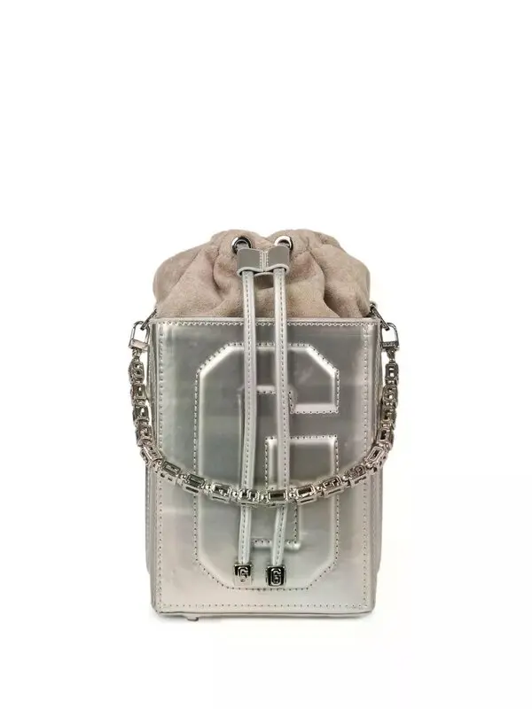 Gcds Logo-embossed Shoulder Bag - Silver