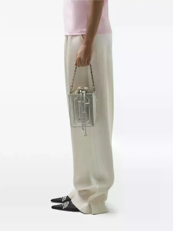 Gcds Logo-embossed Shoulder Bag - Silver