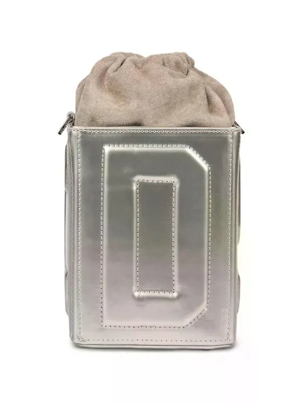 Gcds Logo-embossed Shoulder Bag - Silver