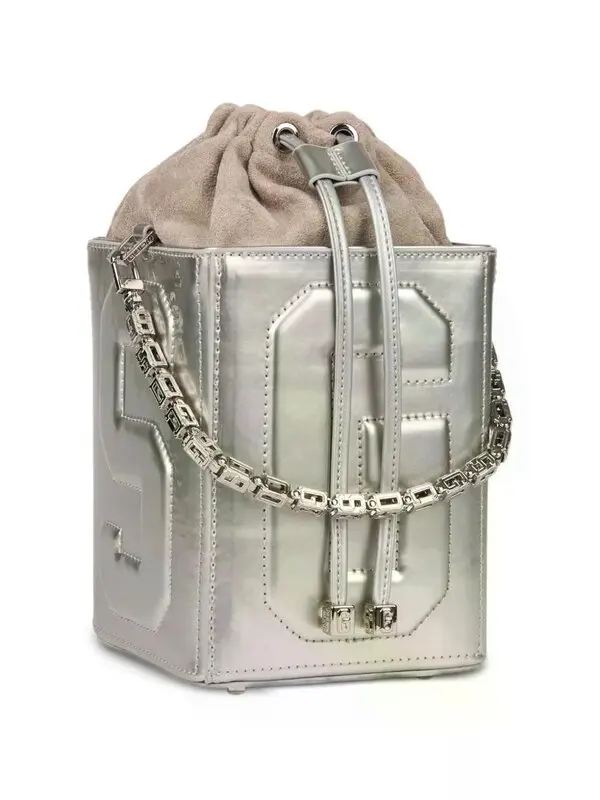 Gcds Logo-embossed Shoulder Bag - Silver