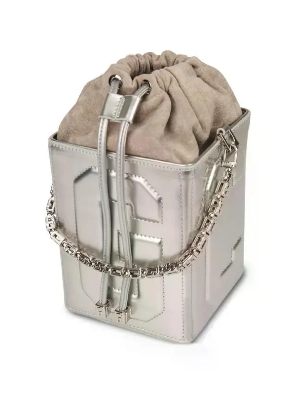 Gcds Logo-embossed Shoulder Bag - Silver