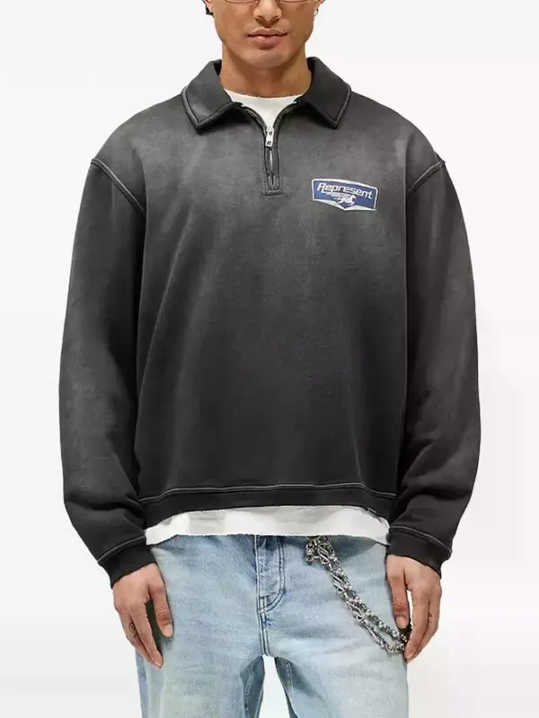 REPRESENT Graphic Zip Sweatshirt - Grey