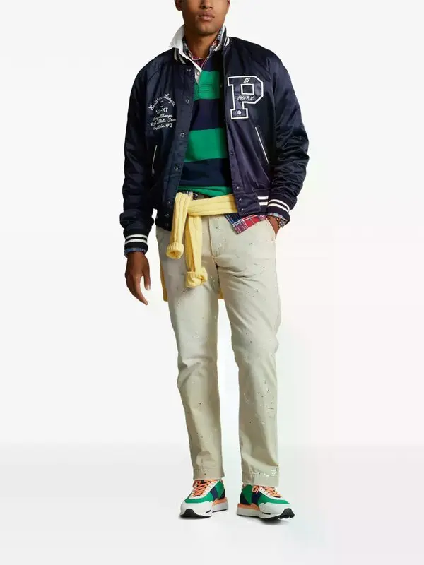 Polo Ralph Lauren Satin Letterman Bomber Jacket