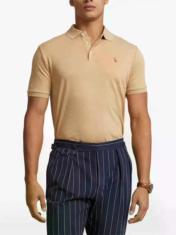 Polo Ralph Lauren Short Sleeve Polo Shirt With Embroidered Logo - Neutrals