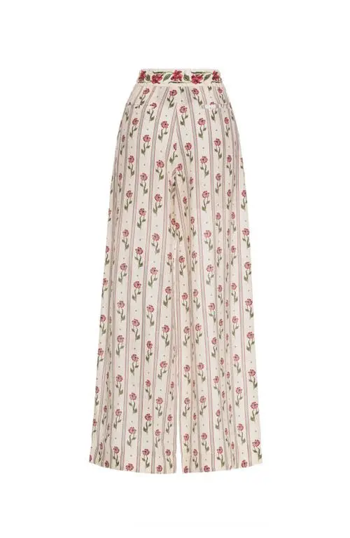 Agua Bendita Tota Quebrada Linen Trousers - Multi