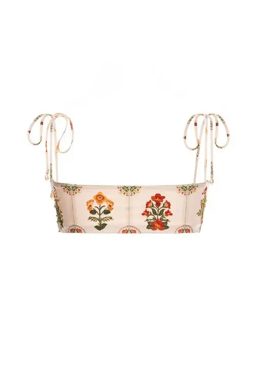 Agua Bendita Primavera Canna Bandeau Bikini Top - Multi
