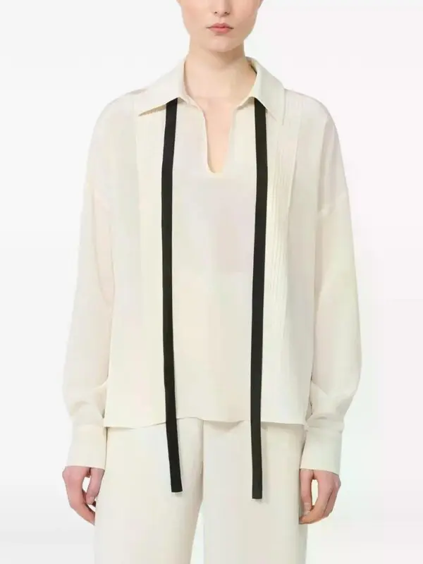 Max Mara Colono Bow-collar Shirt - Neutrals