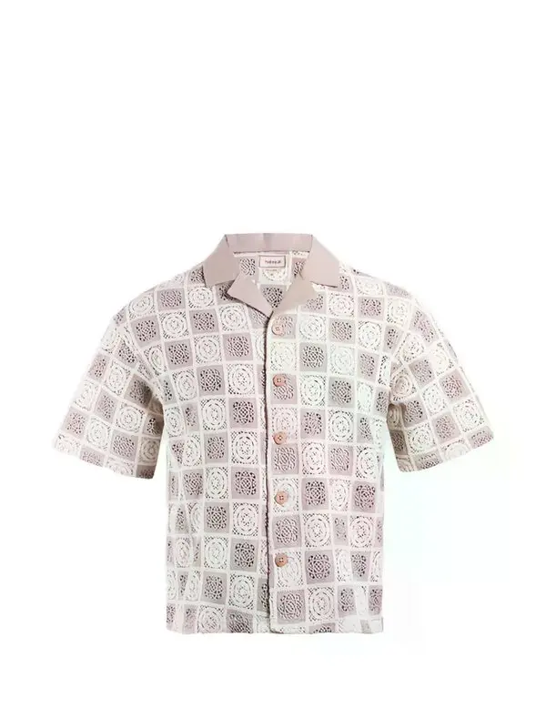 MAISON HIDEOUT Flower Pattern Crochet Shirt