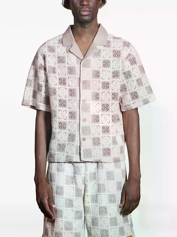 MAISON HIDEOUT Flower Pattern Crochet Shirt