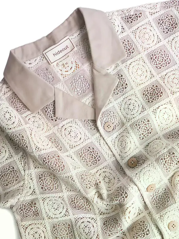 MAISON HIDEOUT Flower Pattern Crochet Shirt