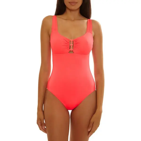 BECCA By Rebecca Virtue Marble Canyon Ring One-piece Swimsuit - Caliente