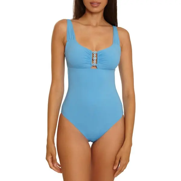 BECCA By Rebecca Virtue Marble Canyon Ring One-piece Swimsuit - Sky Blue