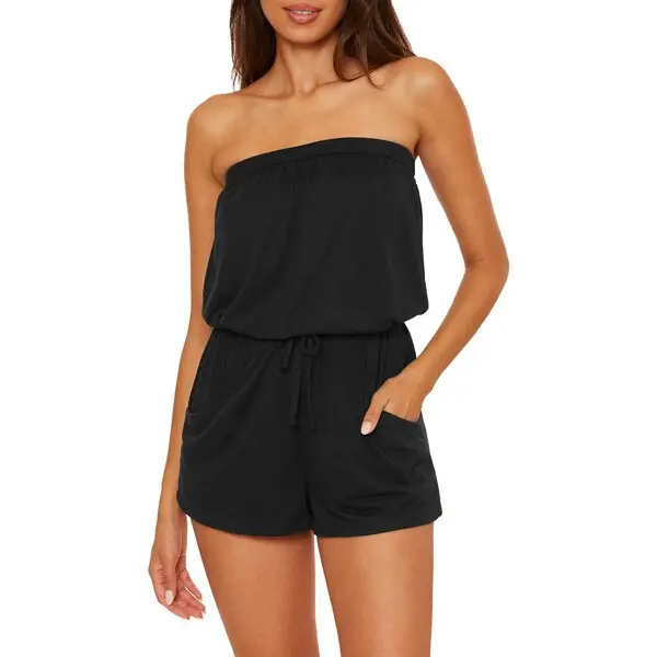 BECCA By Rebecca Virtue Beach Date Strapless Romper - Black