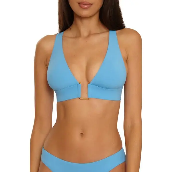 BECCA By Rebecca Virtue Color Code Halter Bikini Top - Sky Blue