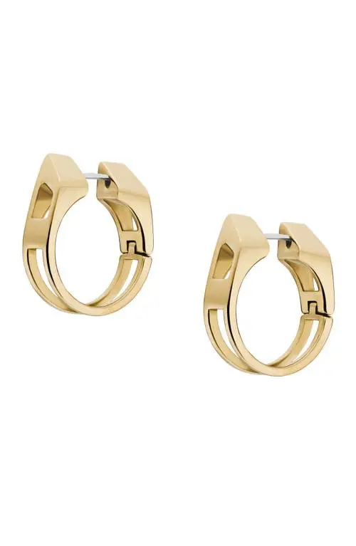 DIESEL® D Logo Hoop Earrings - Gold