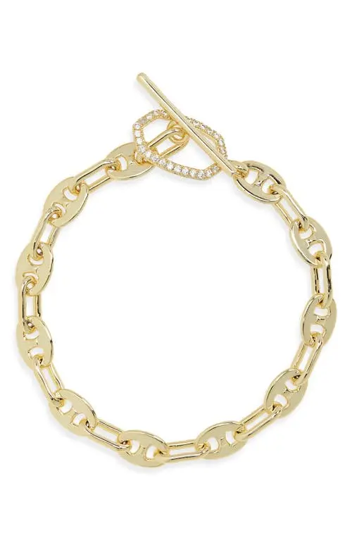 Kendra Scott Elaina Toggle Chain Bracelet - Gold White Cubic Zirconia
