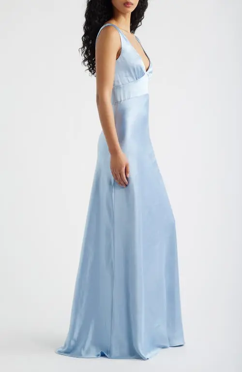 Princess Polly Birdette Deep V-neck Satin Gown