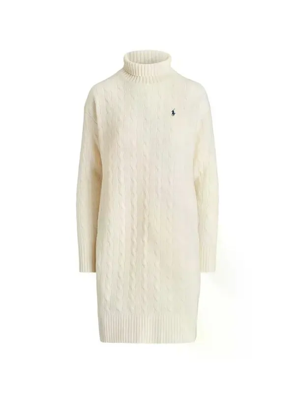 Polo Ralph Lauren Cable Knit Roll Neck Mini Dress