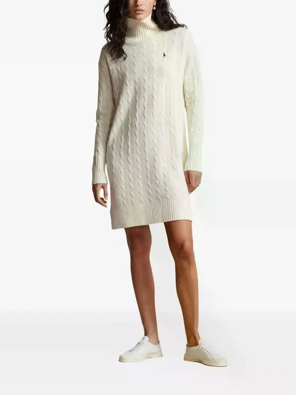 Polo Ralph Lauren Cable Knit Roll Neck Mini Dress