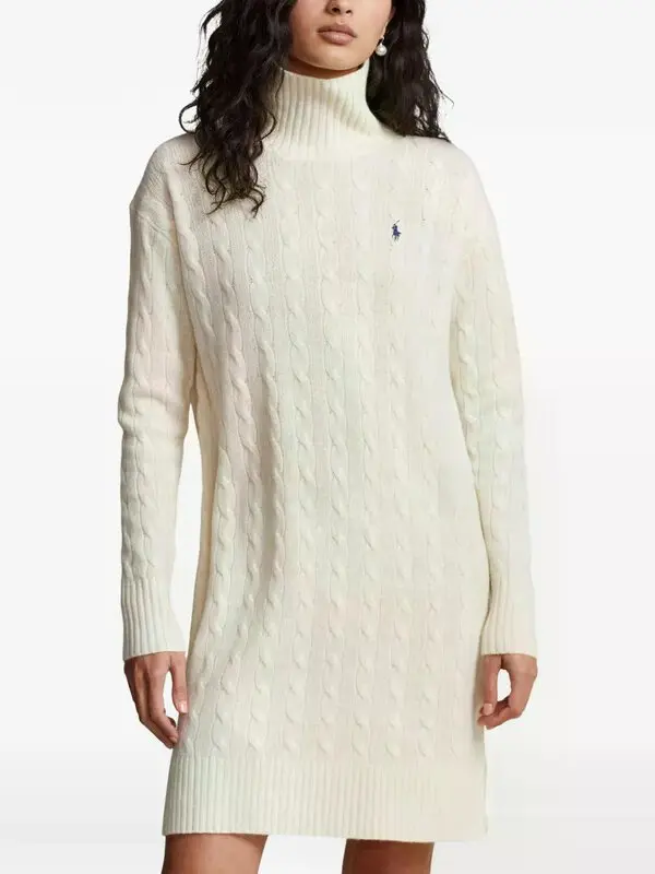 Polo Ralph Lauren Cable Knit Roll Neck Mini Dress